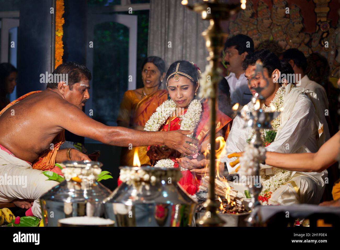 CHENNAI, INDIA - AUGUST 29: Indian (Tamil) Traditional Wedding Ceremony ...