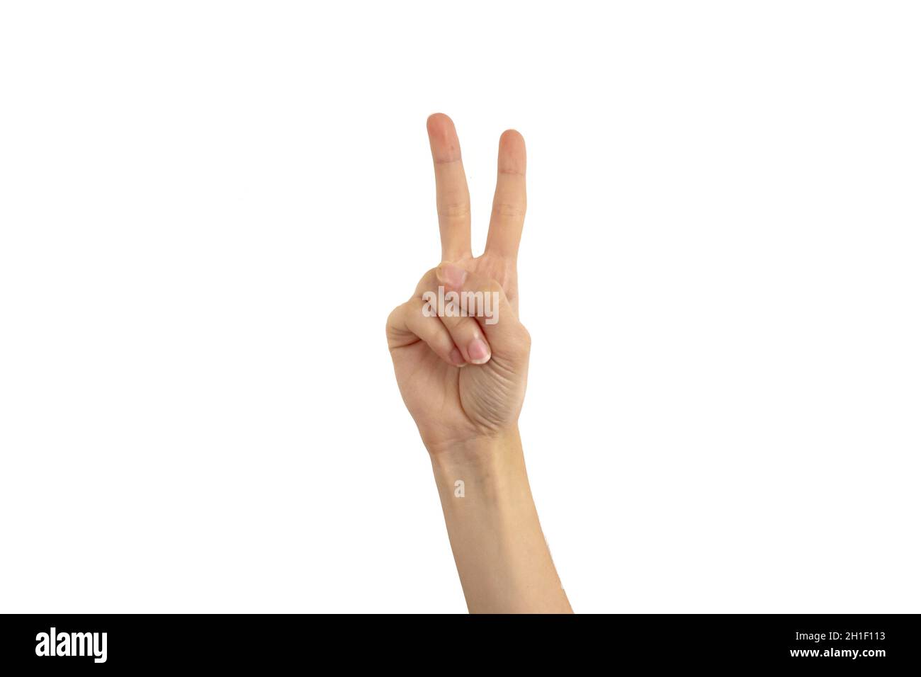 Counting hand sign number 2 isolated on white background Stock Photo ...