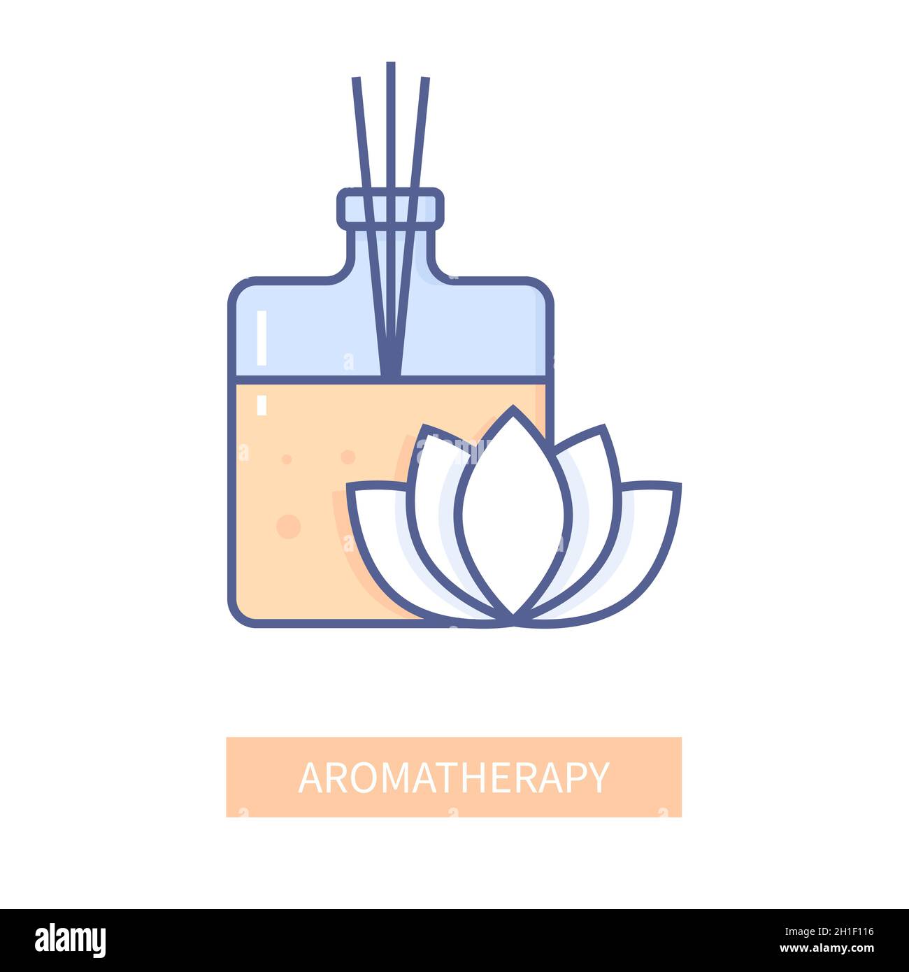 Aromatherapy - modern colored line design style icon on white ...