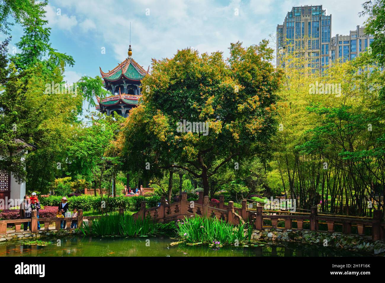 CHENGDU, CHINA - APRIL 15, 2018: Wangjiang Pavilion (Wangjiang Tower ...