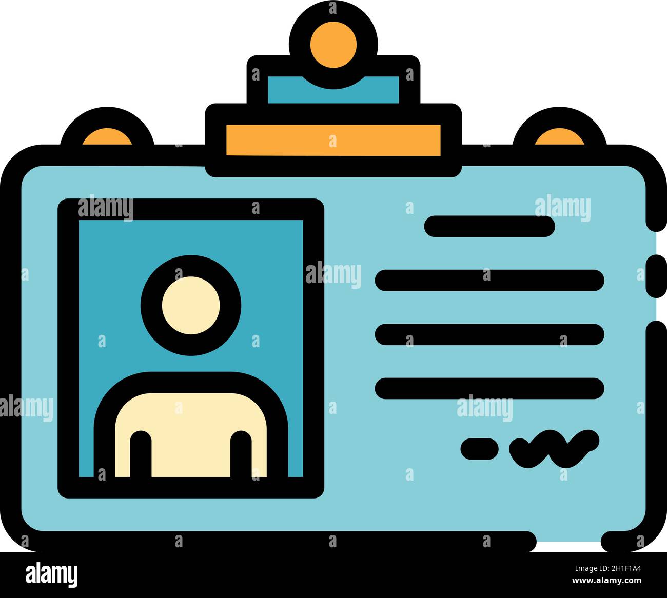 Id card icon. Outline id card vector icon color flat isolated Stock ...