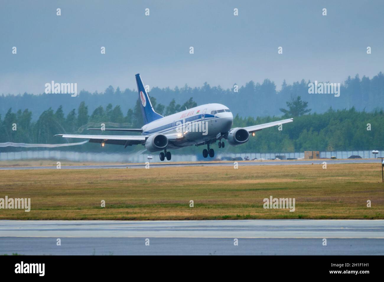 MINSK, BELARUS - JUNE 15, 2018: Belavia belarusian airlines flight ...