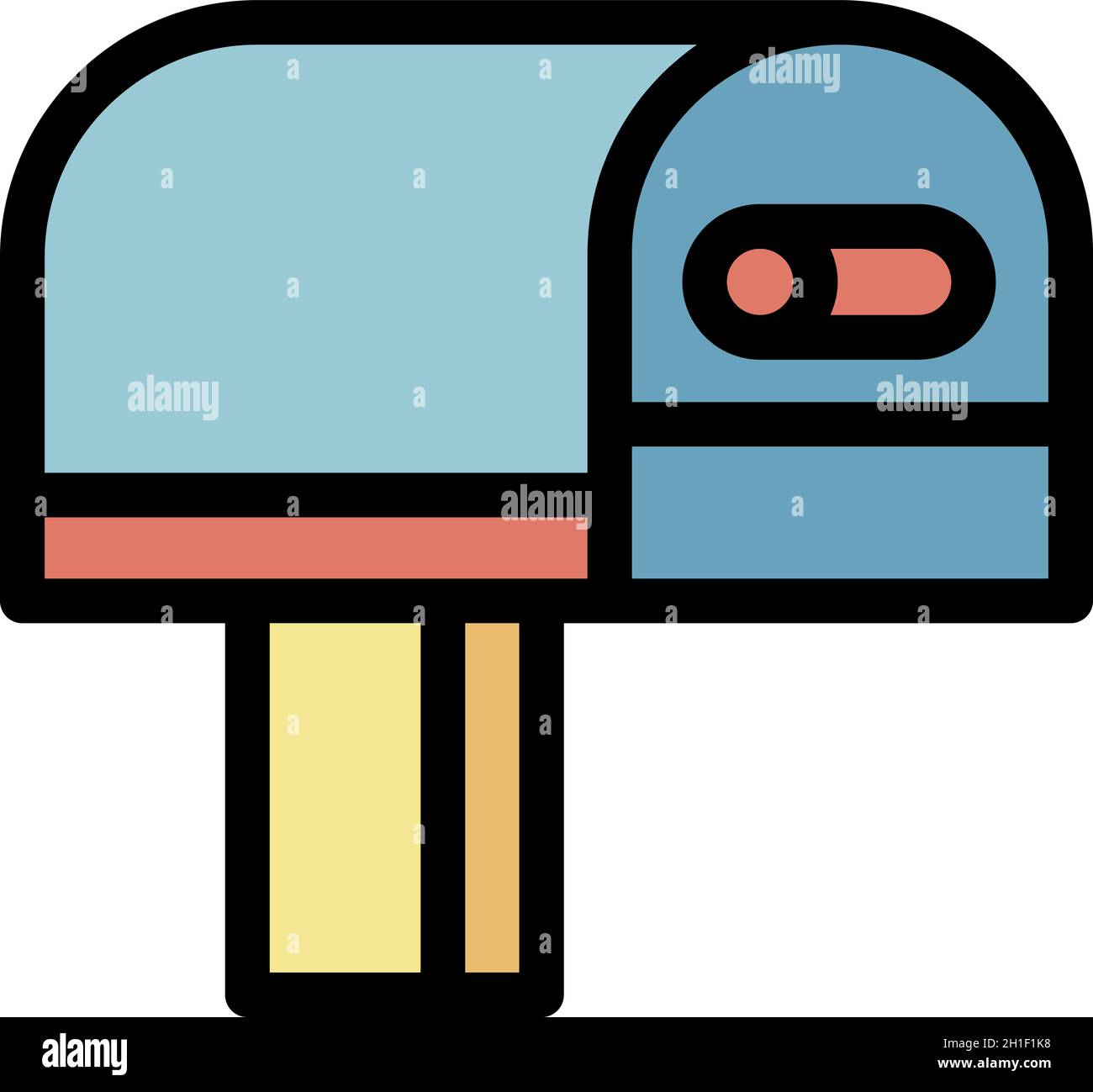 Classic mailbox icon. Outline classic mailbox vector icon color flat ...