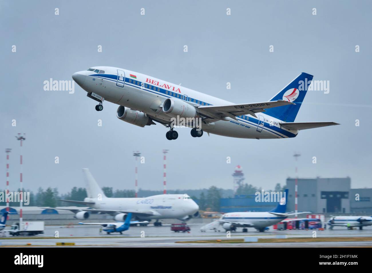 MINSK, BELARUS - JUNE 15, 2018: Belavia belarusian airlines flight ...