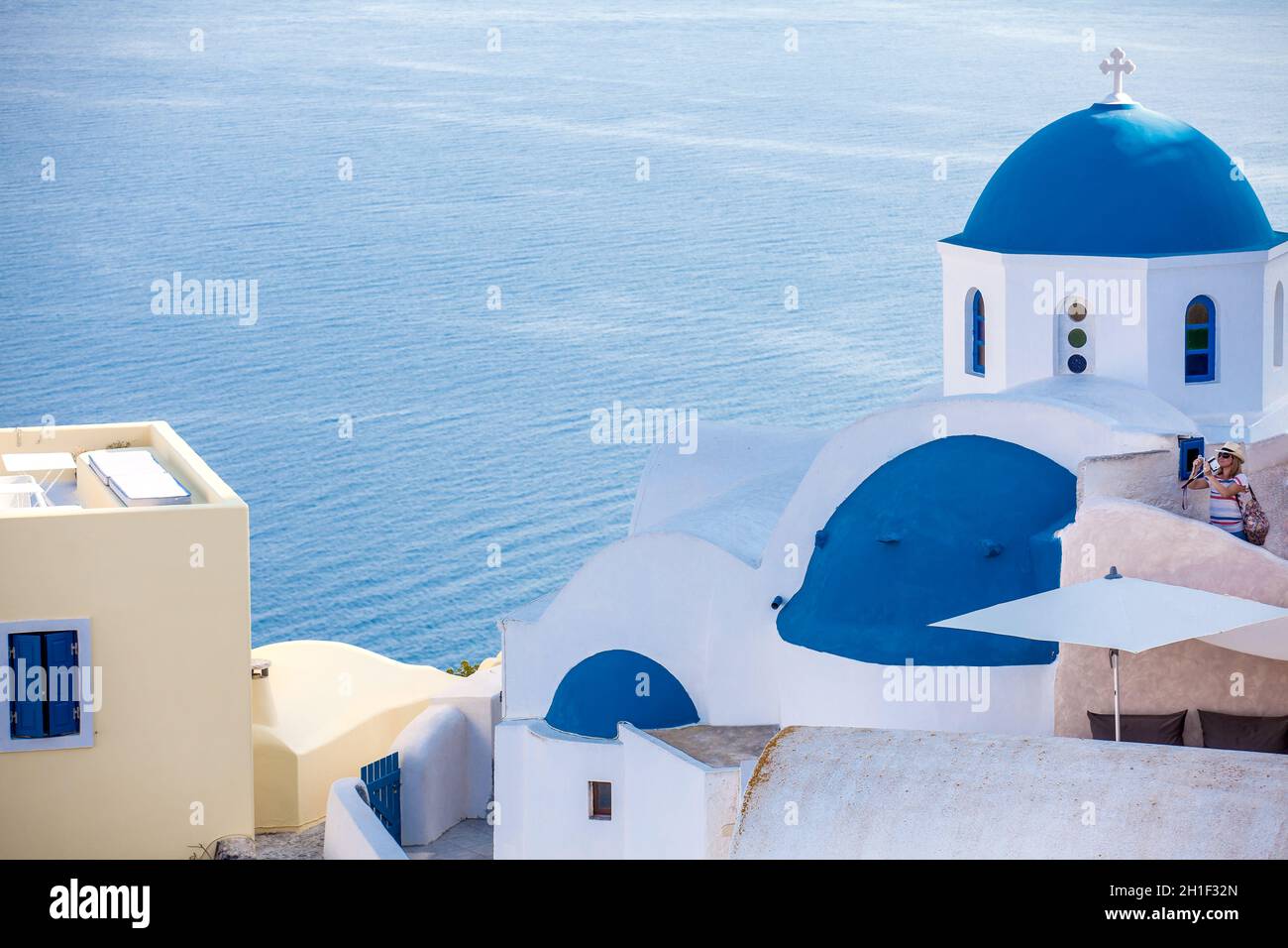 SANTORINI, GREECE - APRIL, 2018: Traditional architecture of the ...