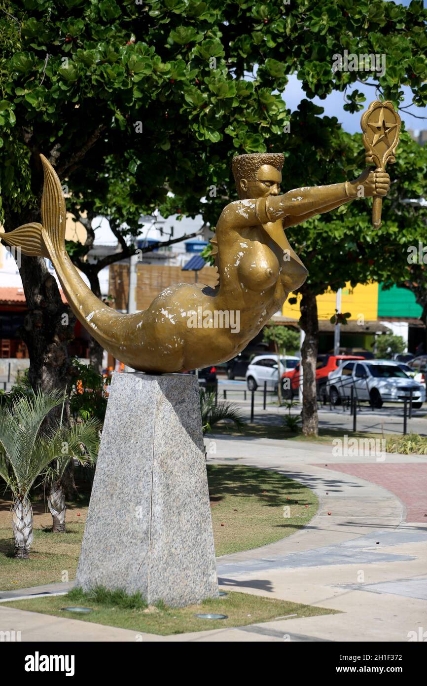 salvador, bahia / brazil - january 17, 2018: mermaid sculpture is seen ...