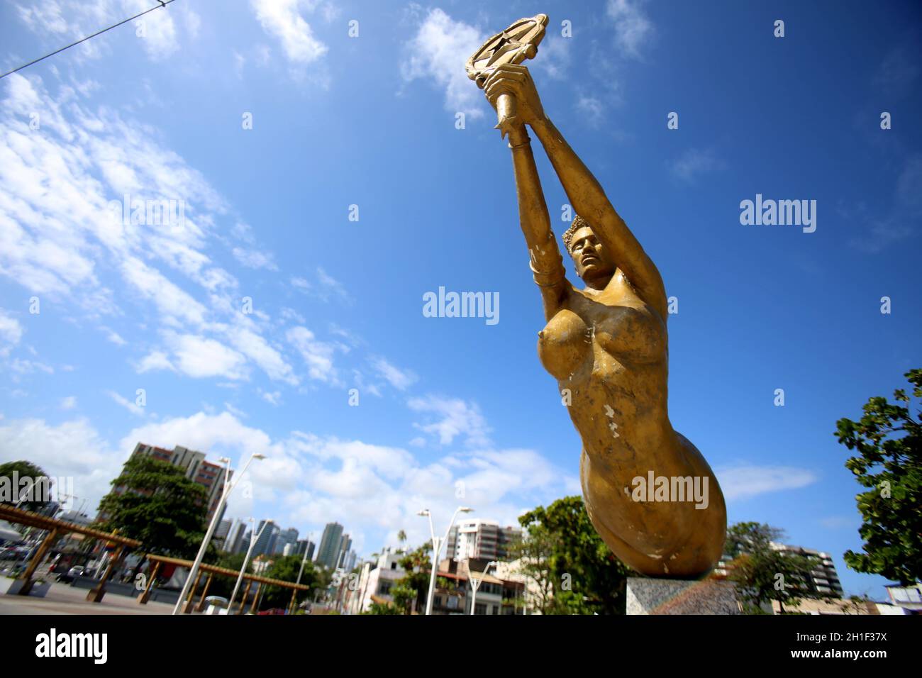 salvador, bahia / brazil - january 17, 2018: mermaid sculpture is seen ...