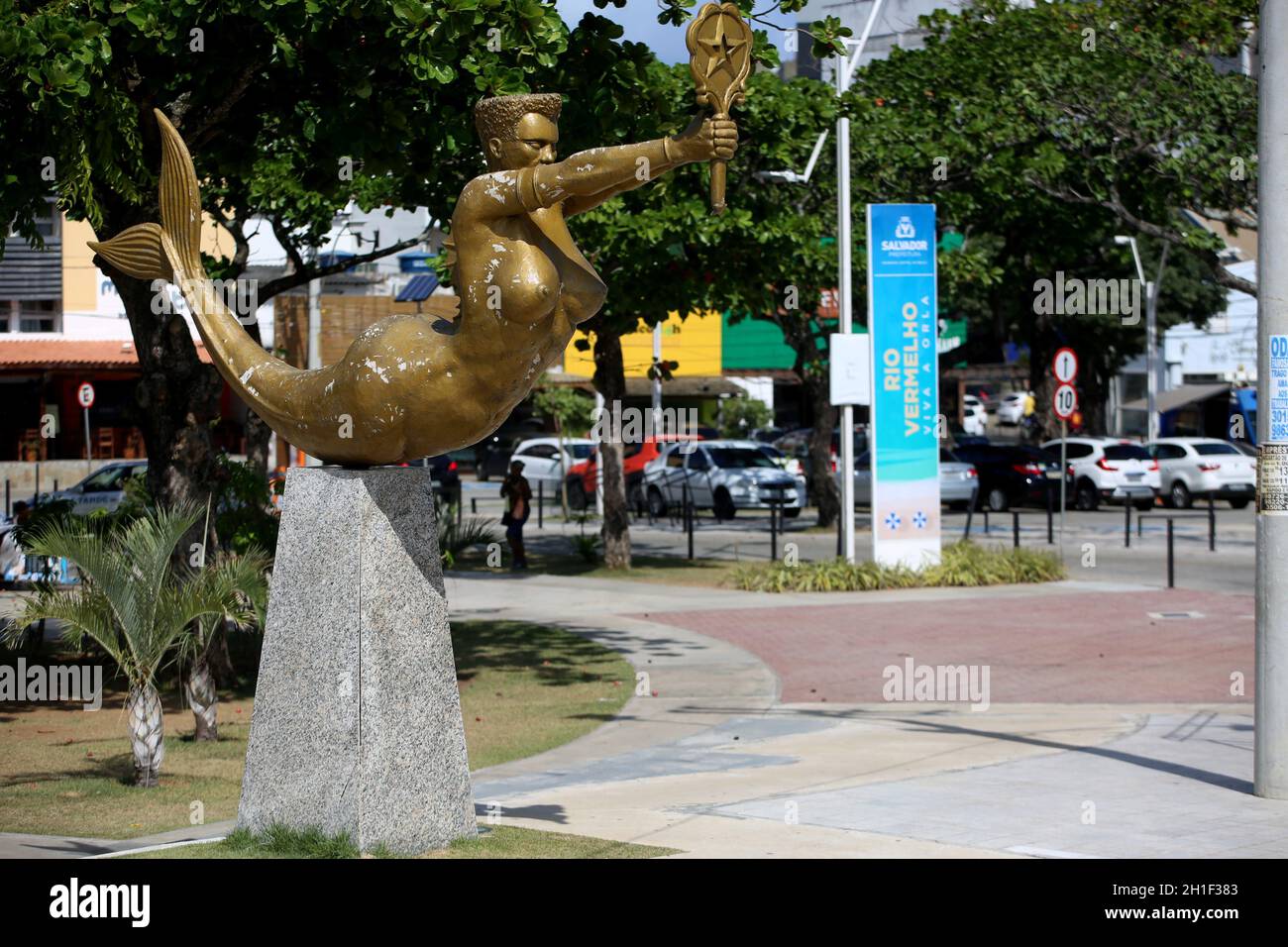 salvador, bahia / brazil - january 17, 2018: mermaid sculpture is seen ...