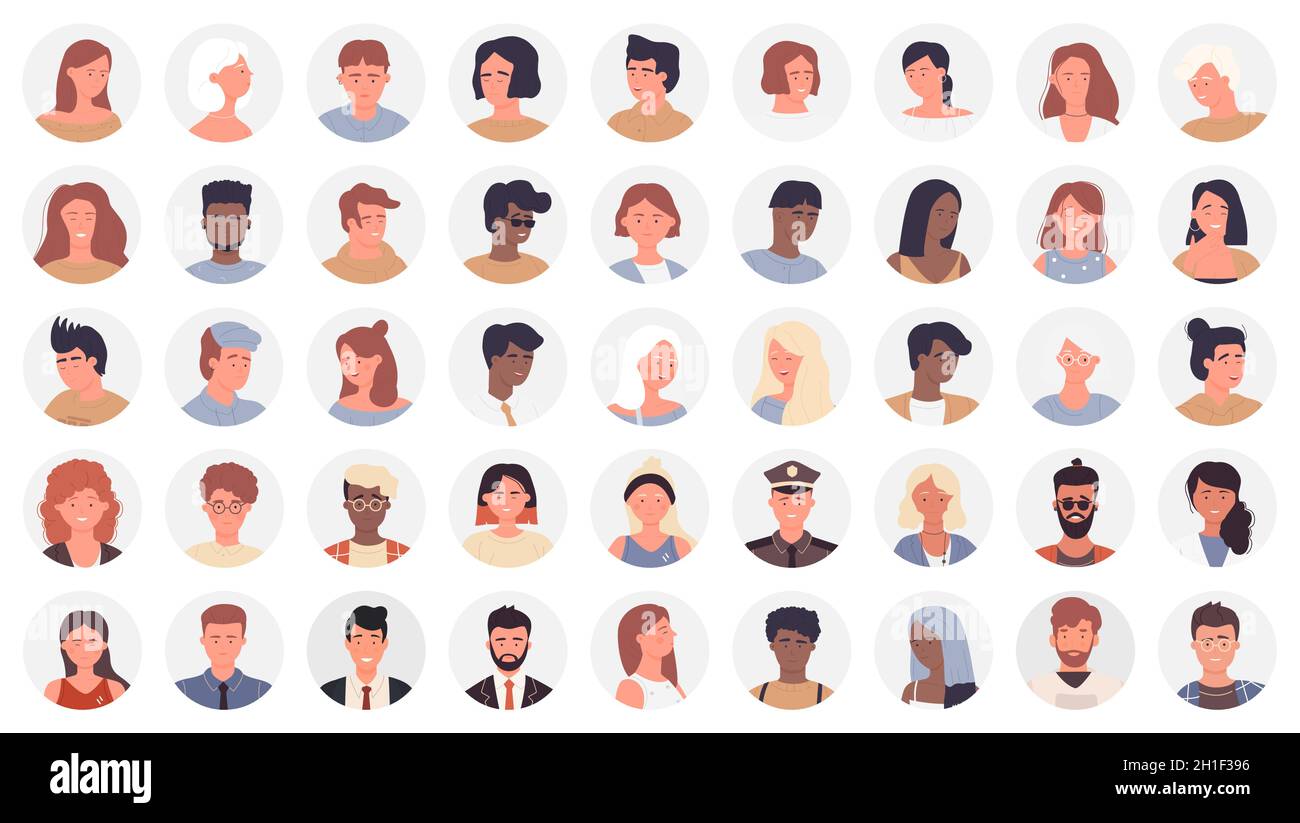 Icon avatars of people, different profession and age vector ...