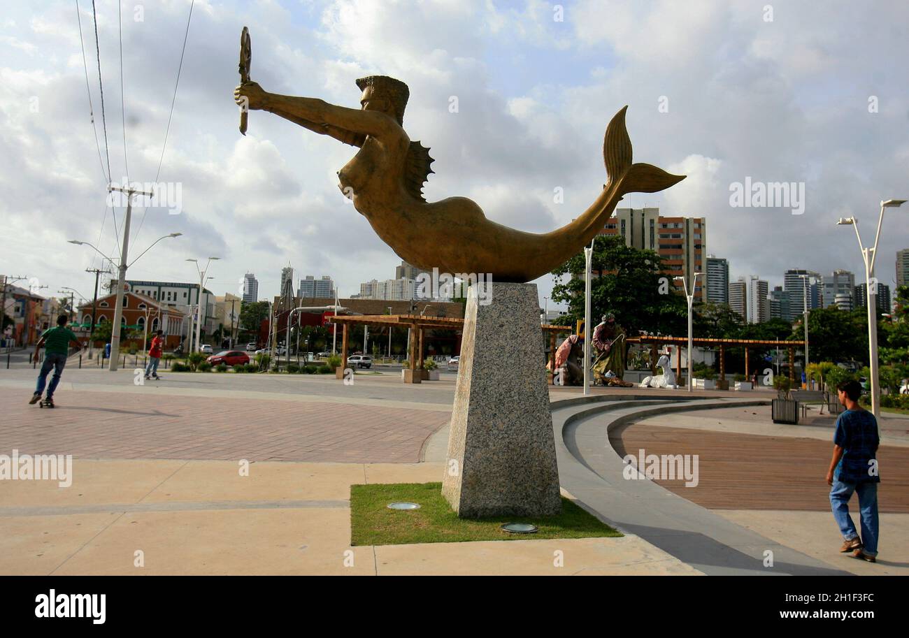 salvador, bahia / brazil - january 17, 2018: mermaid sculpture is seen ...