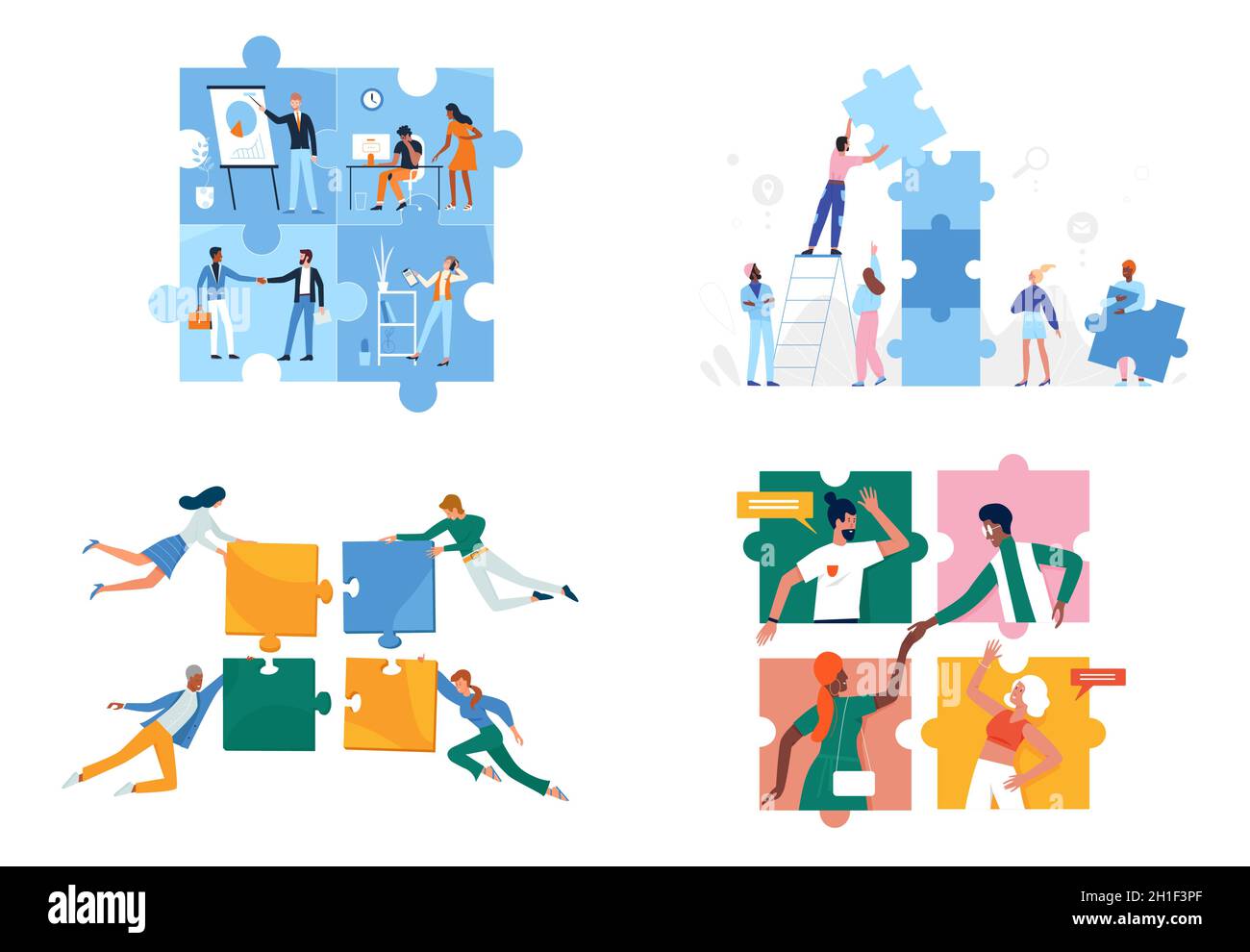 Partnership business unity process workers Cut Out Stock Images ...