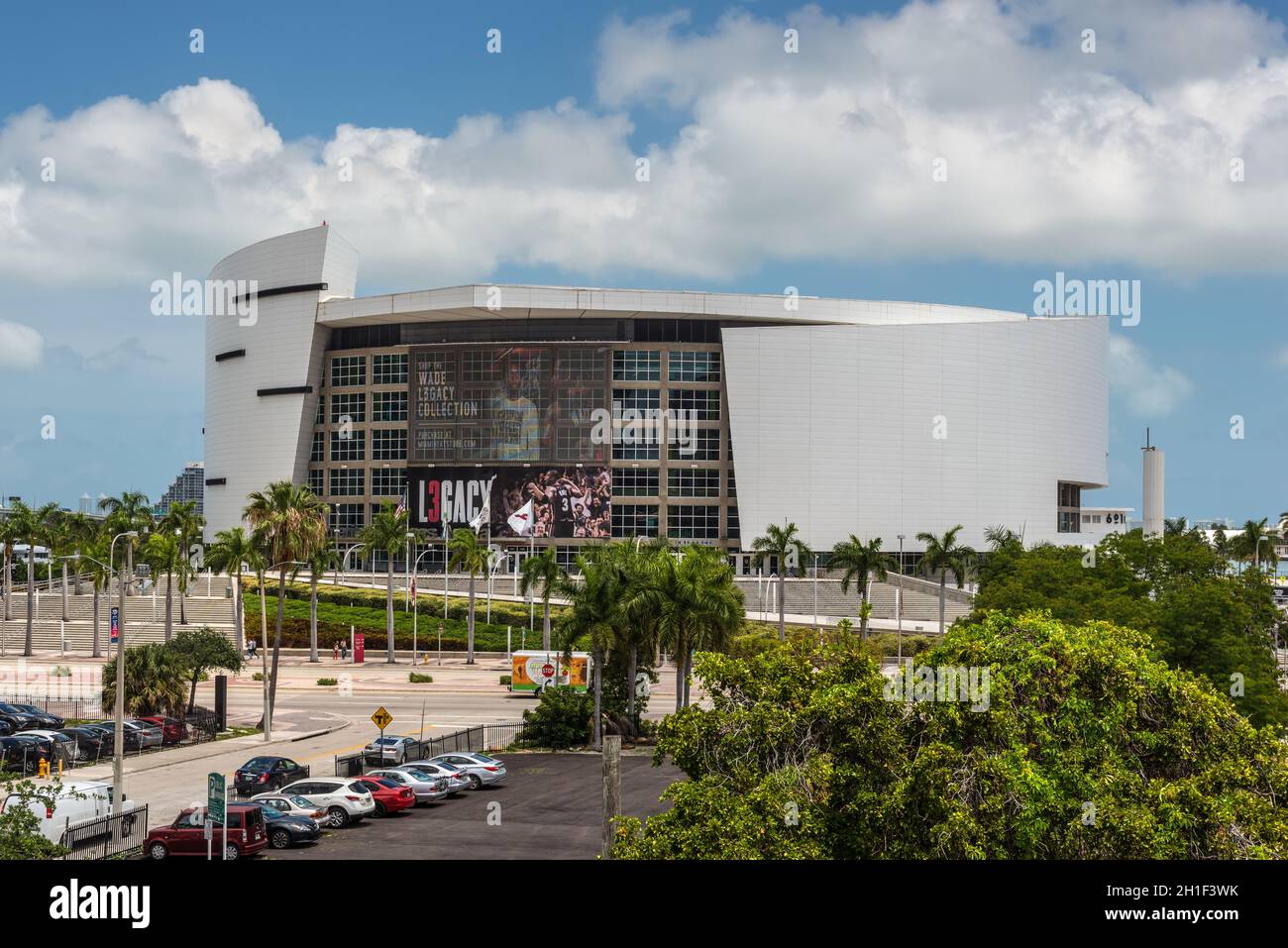 Miami, FL, United States - April 19, 2019: The American Airlines Arena ...