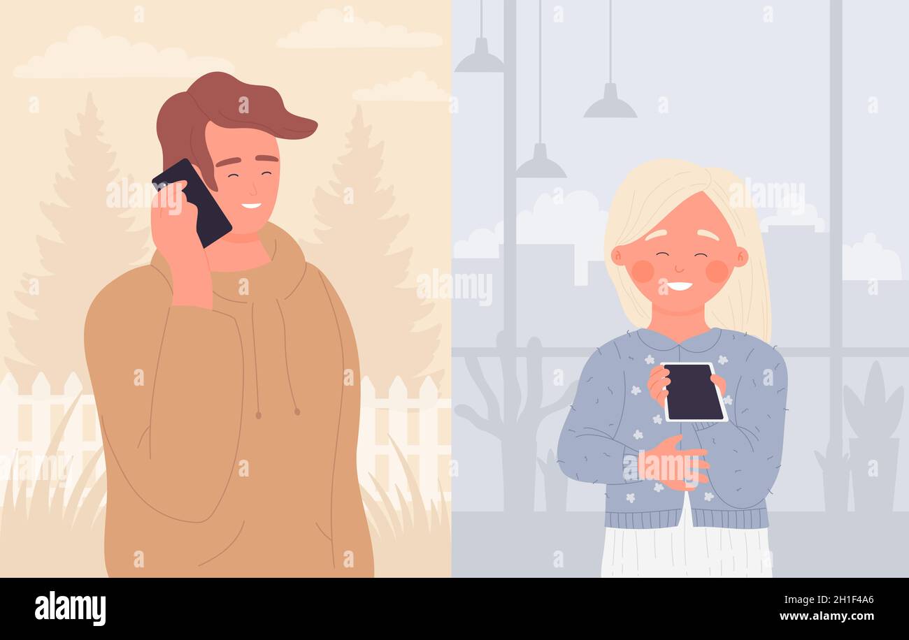 Cartoon girl talking hi-res stock photography and images - Alamy