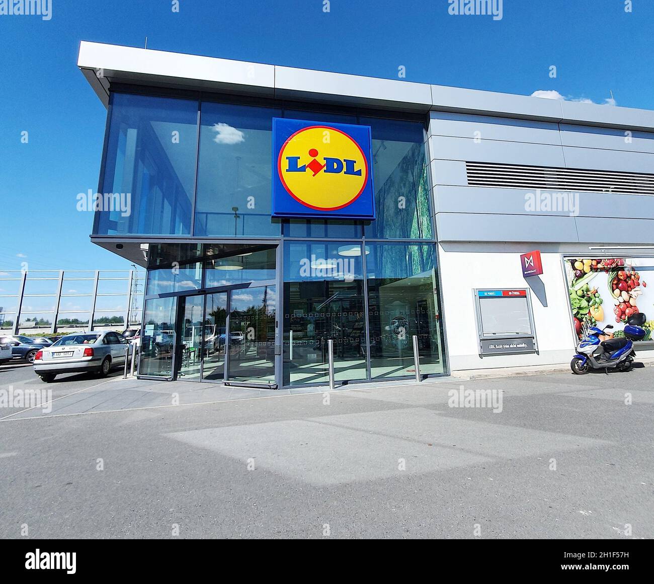 PRAGUE, CZECH REPUBLIC - MAY 29, 2020: View of an exterior of the LIDL ...