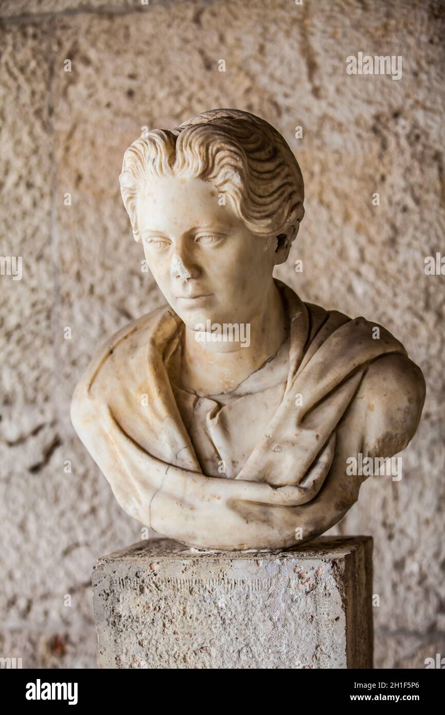 ATHENS, GREECE - APRIL, 2018: Portrait bust of a Roman matron at the ...