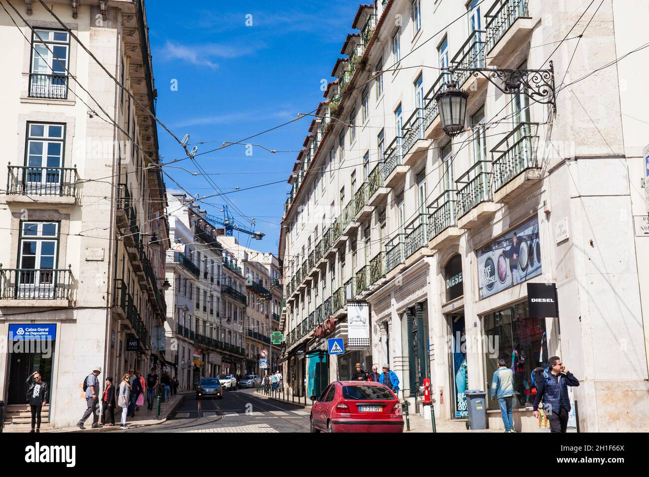 LISBON, PORTUGAL - MAY, 2018: Beautiful streets and antique buildings ...