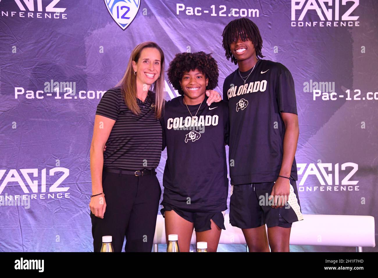 Colorado head coach JR Payne (left), Jaylyn Sherrod (middle) and Mya ...