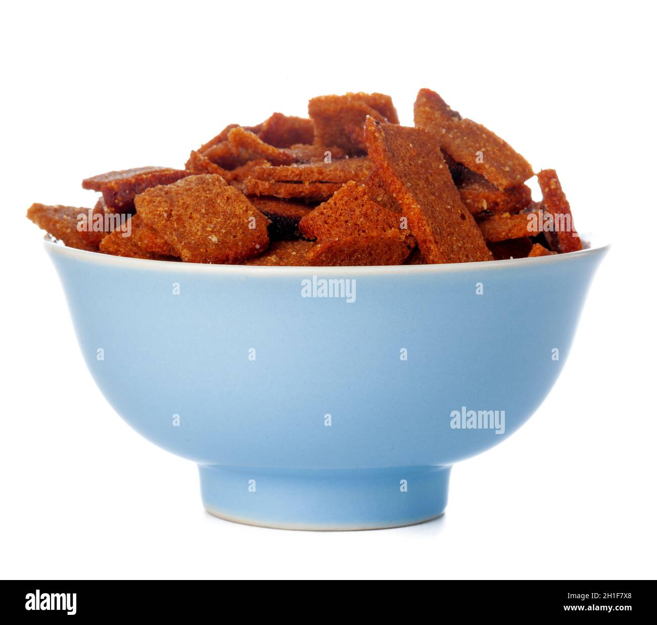 Crunchy bread snack isolated on white background Stock Photo - Alamy