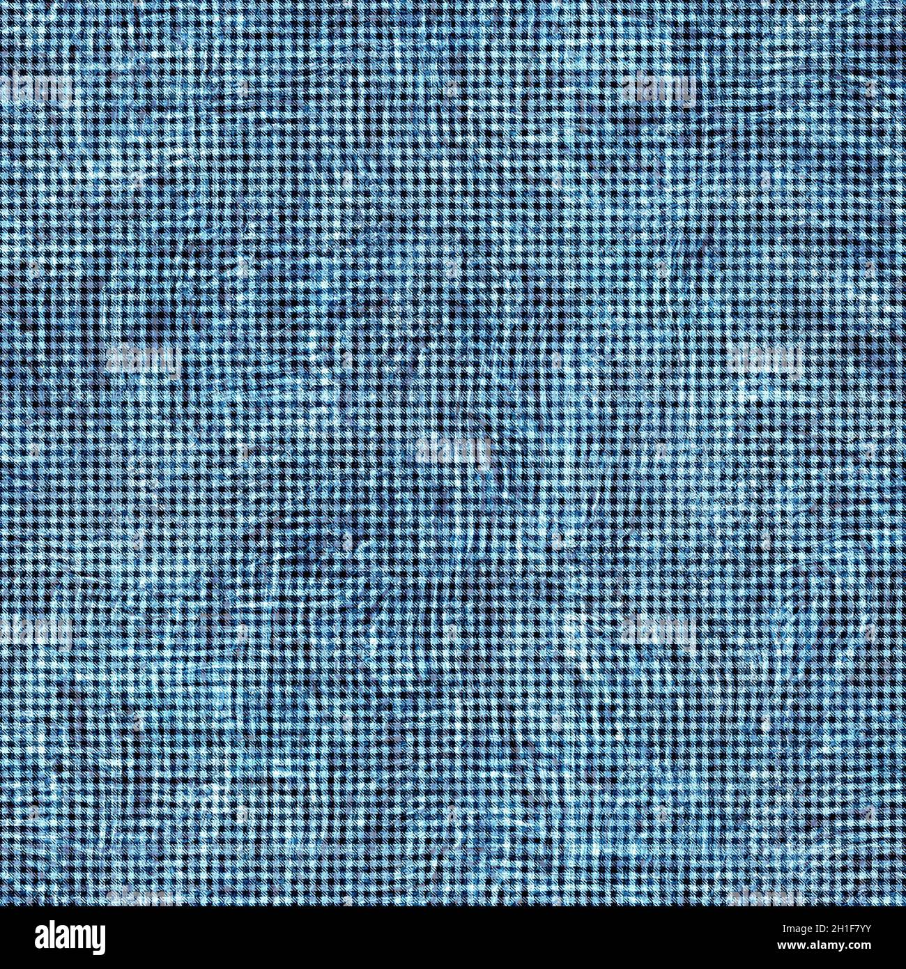 Seamless indigo block print texture on navy blue woven effect ...