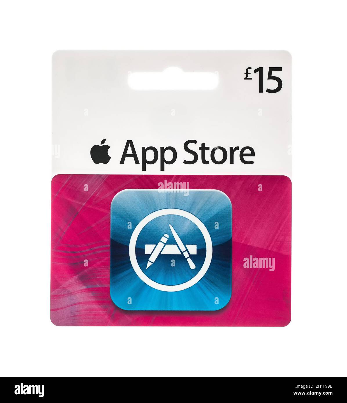 SWINDON, UK - AUGUST 2, 2014: Apple App Store Card on a white ...