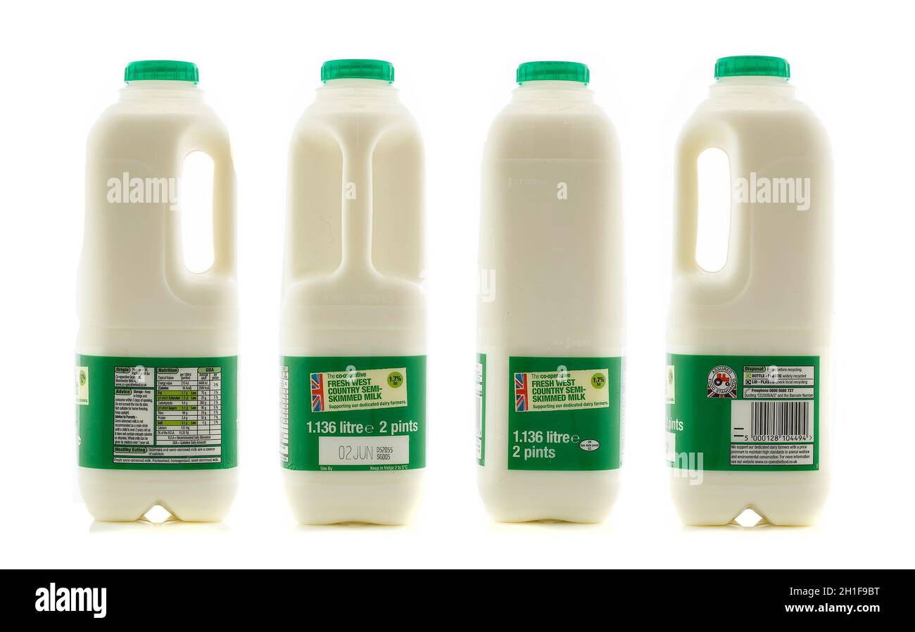 SWINDON, UK - MAY 25, 2014: 360 View of British Fresh Country Milk on a ...