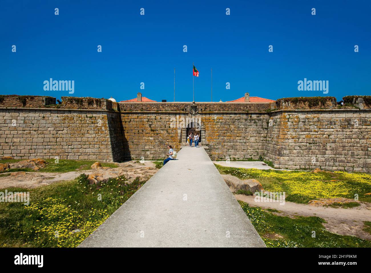 PORTO, PORTUGAL - MAY, 2018: Tourists visiting the historical Fort of ...
