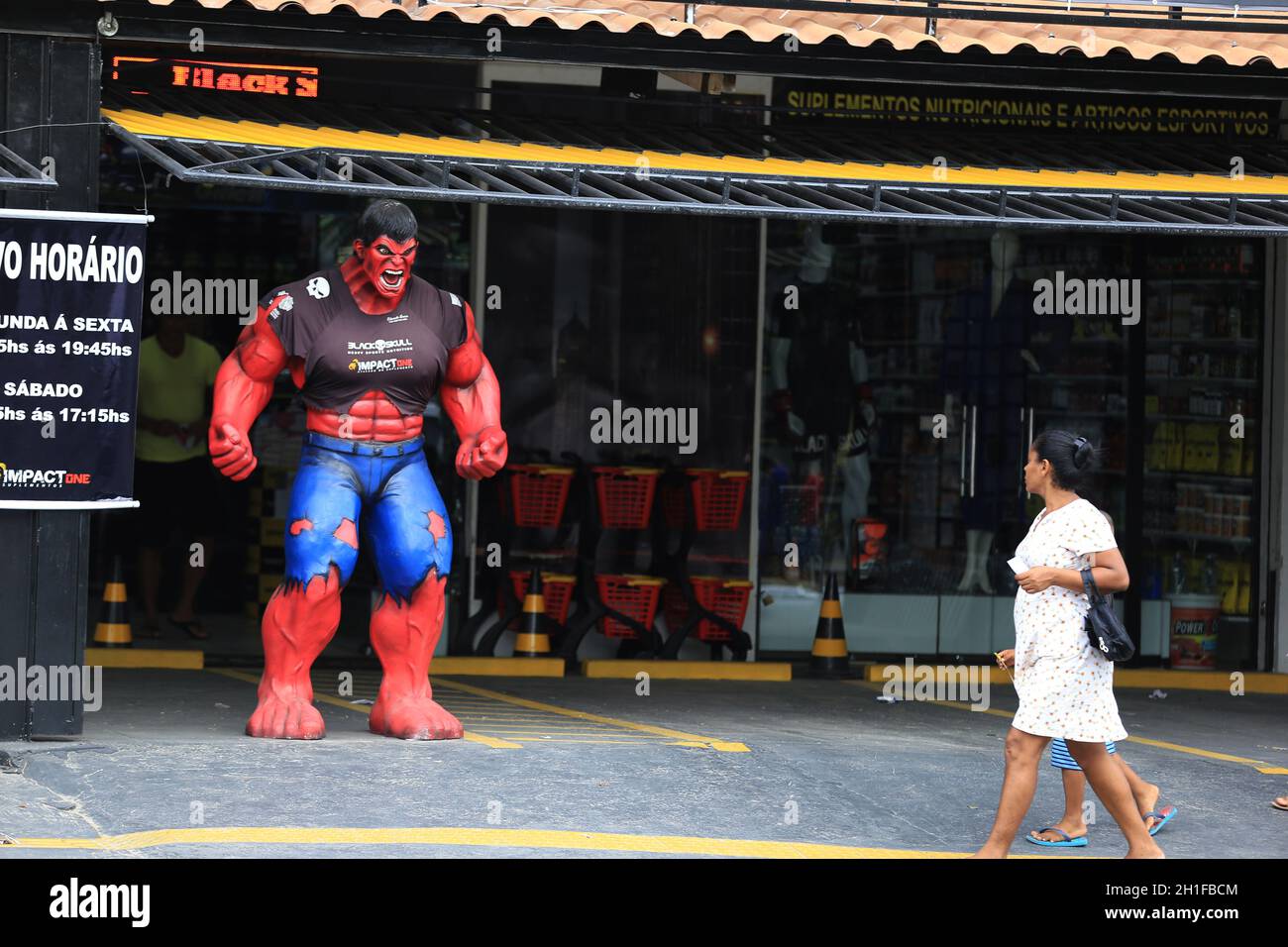 salvador, bahia / brazil - march 15, 2018: Incredible red huck doll is ...