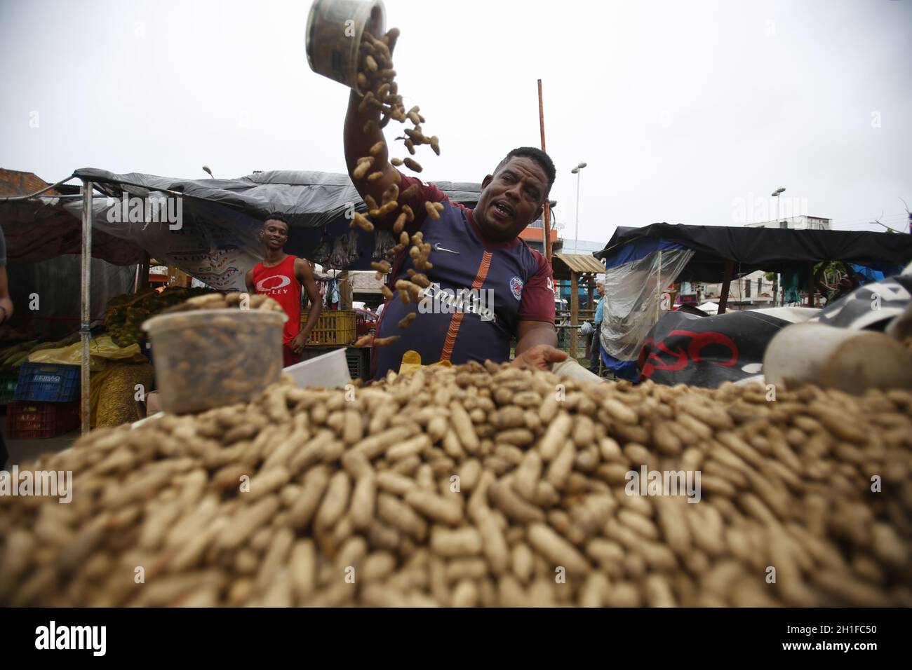 salvador, bahia / brazil - June 17, 2019: peanuts for sale at an open ...