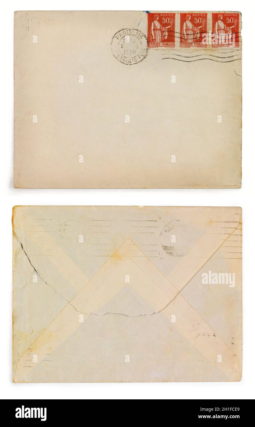 Old envelope isolated front hi-res stock photography and images - Alamy