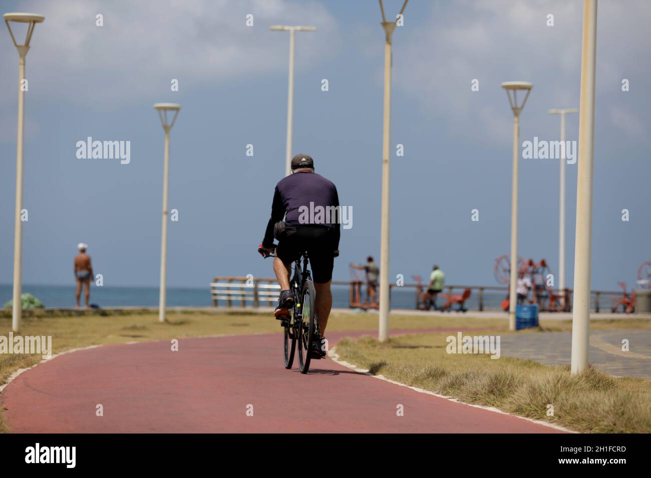 salvador, bahia / brazil - october 13, 2019: Cyclist is seen riding a ...