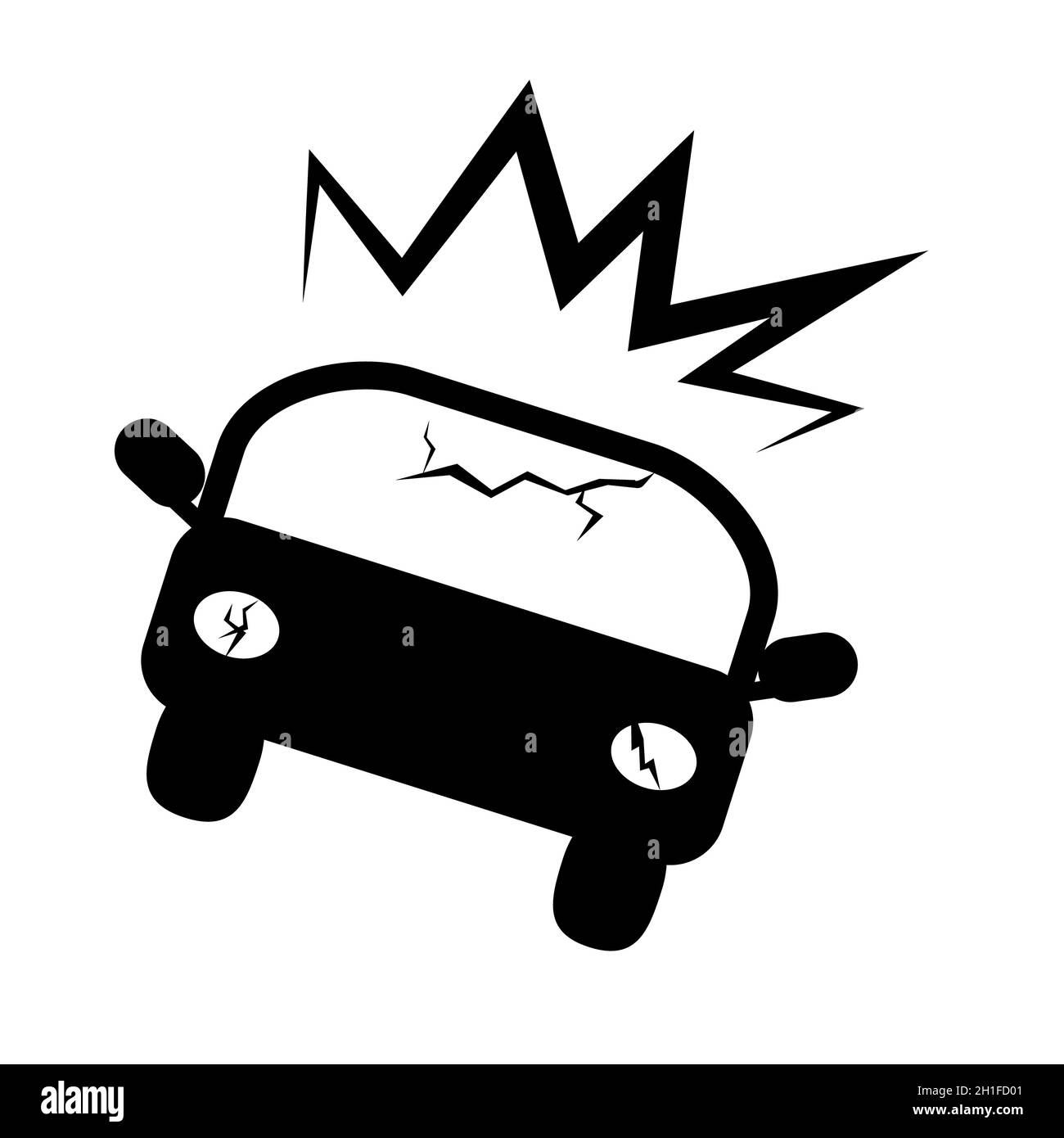 car accident icon on white background. crash car sign. auto accident ...