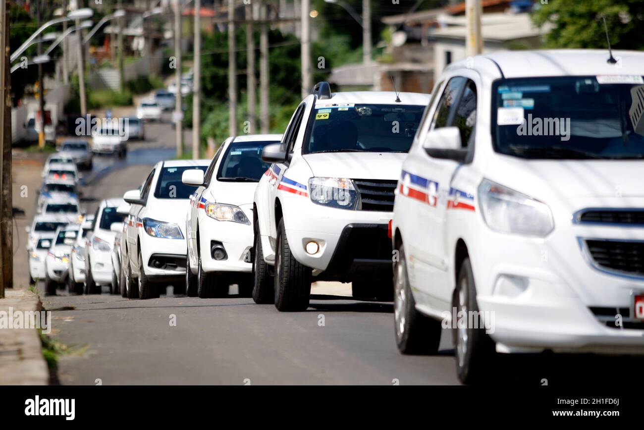 salvador, bahia / brazil - july 6, 2015: Taxi queue near the bus ...