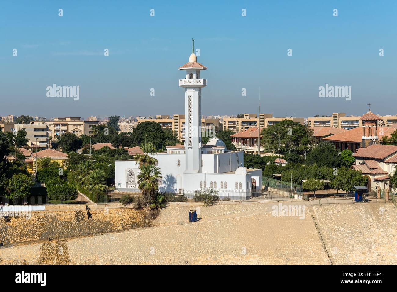 Ismailia, Egypt - November 5, 2017: El Shefaa Mosque on the shore of ...