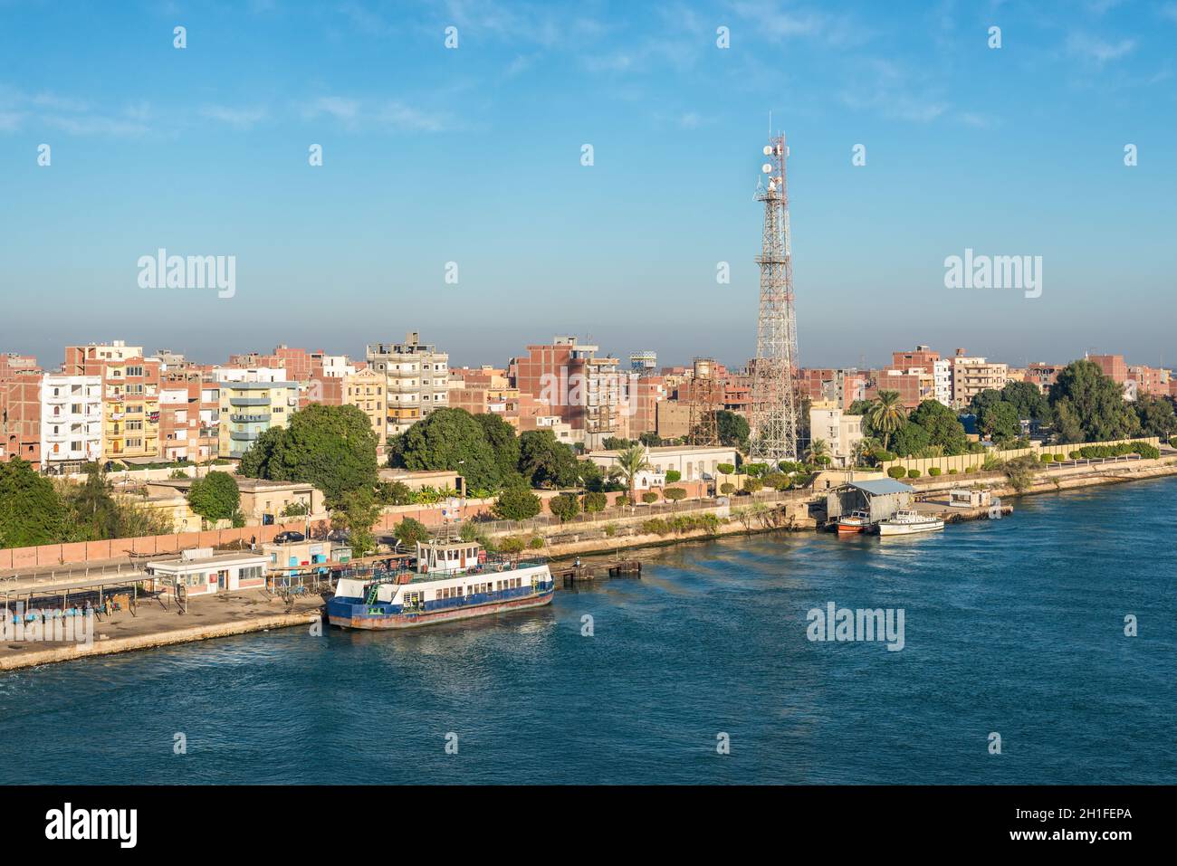 El Qantara, Egypt - November 5, 2017: View of the city El Qantara (Al ...