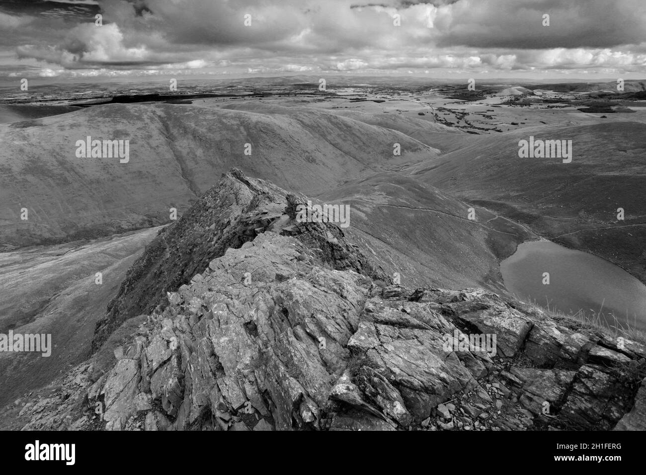 Scales Tarn and Sharp Edge, Blencathra fell, Lake District National ...