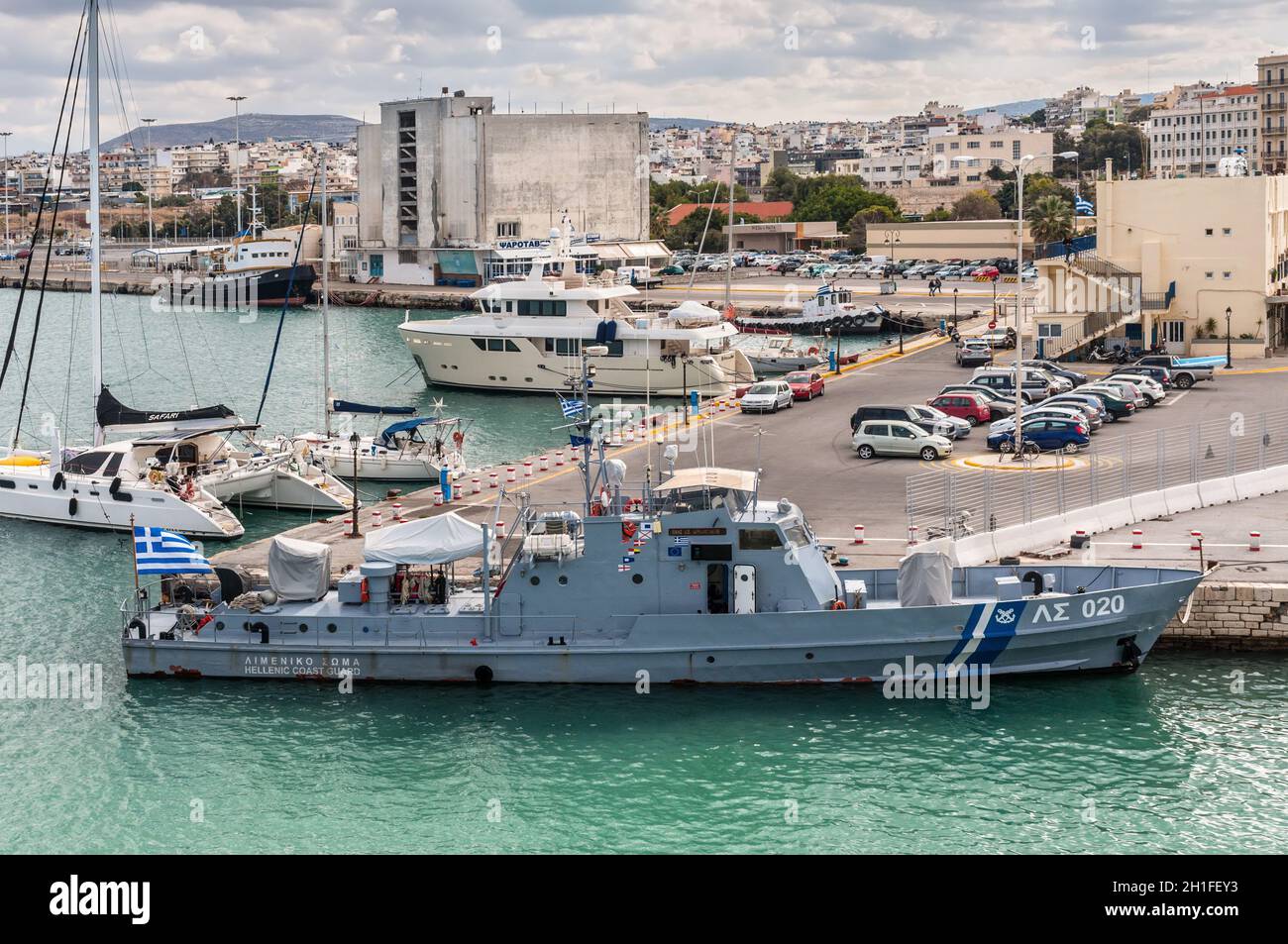 Heraklion, Greece - November 2, 2017: Hellenic coast guard ship, docked ...
