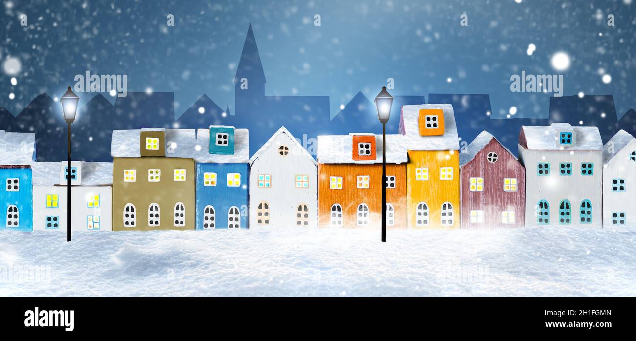 Retro snow scene hi-res stock photography and images - Alamy