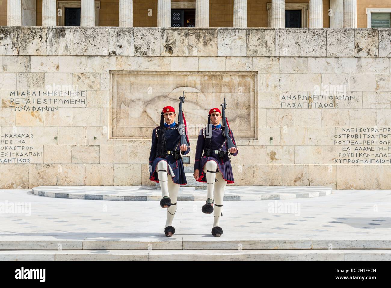 Athens, Greece - November 1, 2017: Changing of the presidential guard (the so-called "Evzones ...