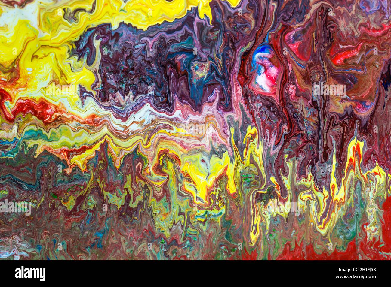 Shot of a colorful wavy abstract pattern painted with watercolors Stock ...