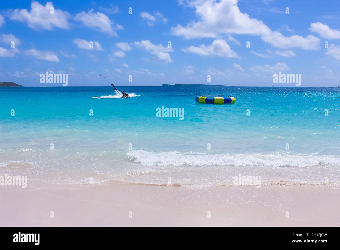 The new spectacular extreme sport called flyboard at Caribbean tropical ...