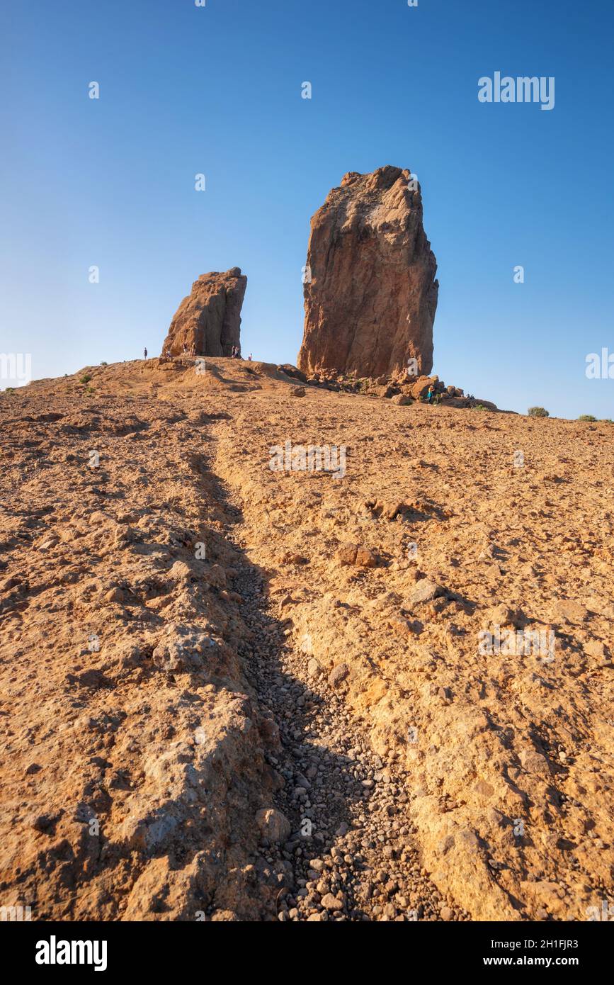 Scenic Volcanic landscape in Roque Nublo, Gran Canaria, Spain Stock ...