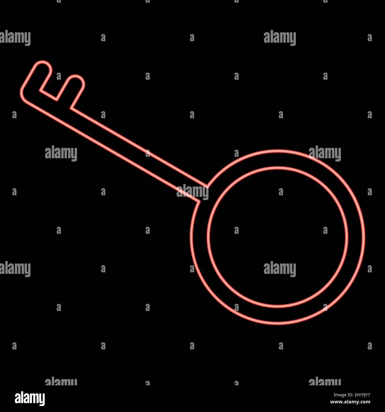 Neon key red color vector illustration flat style light image Stock ...