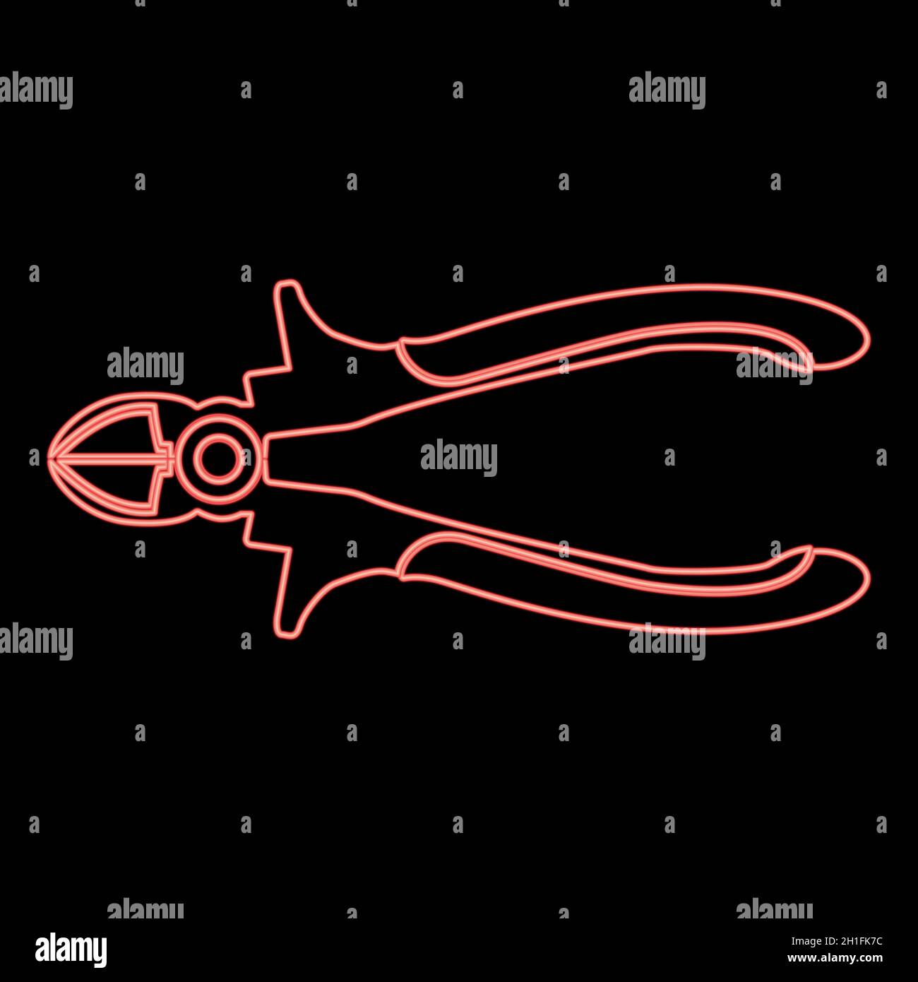 Neon cutter red color vector illustration flat style light image Stock ...