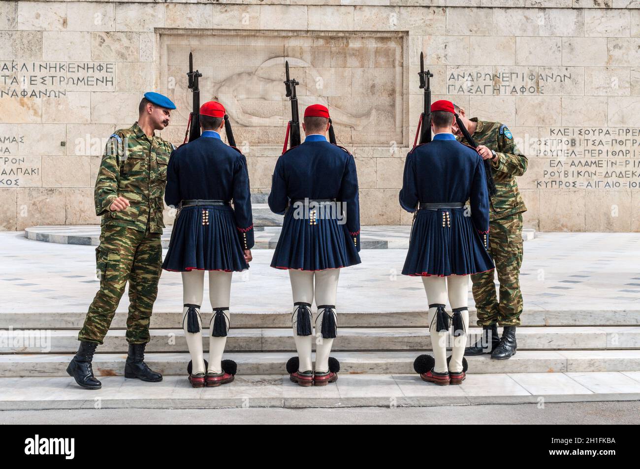 Athens, Greece - November 1, 2017: Ceremonial of guard (Evzones) at the ...