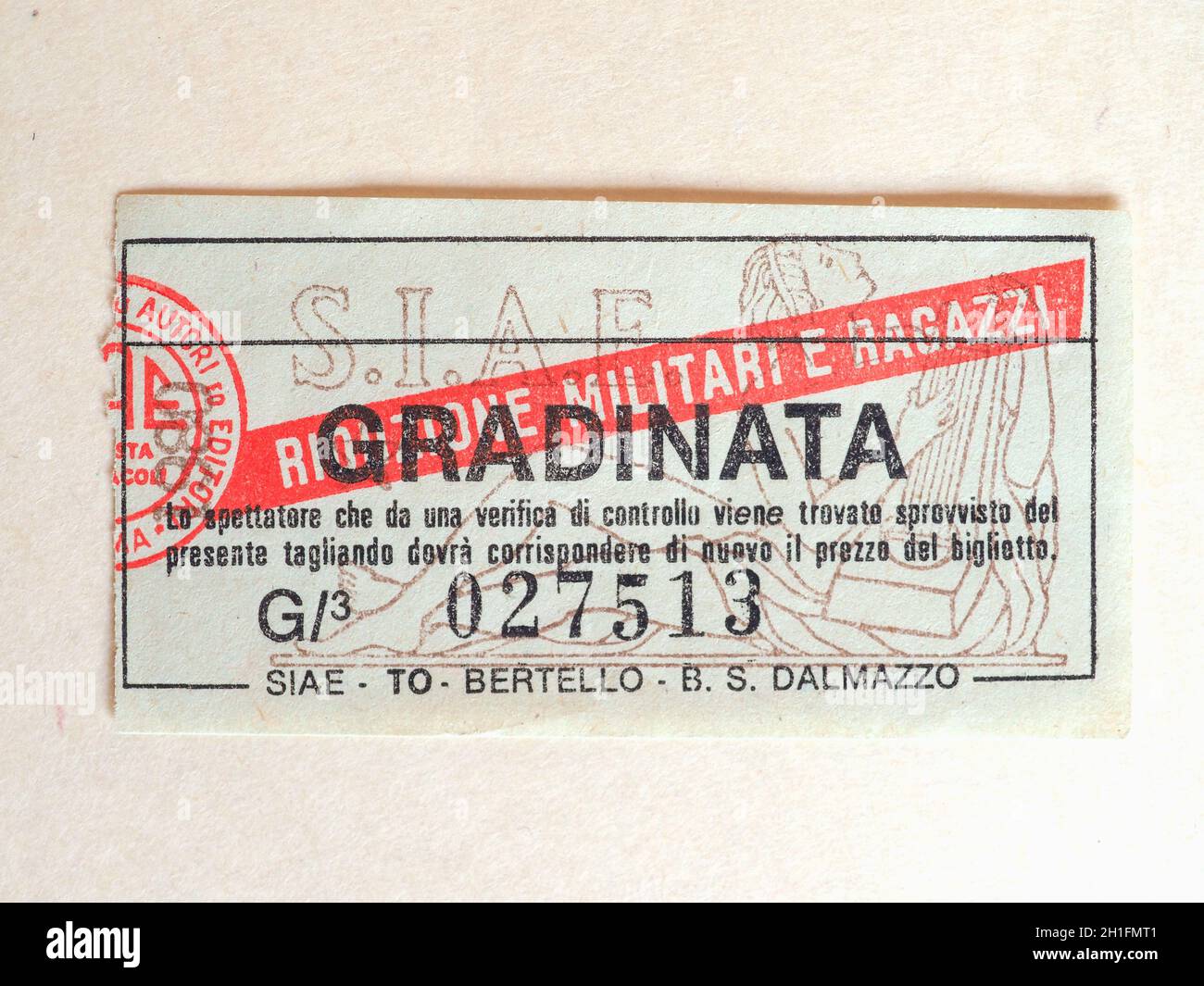 TURIN, ITALY - CIRCA JUNE 2020: Vintage Italian cinema ticket Stock ...