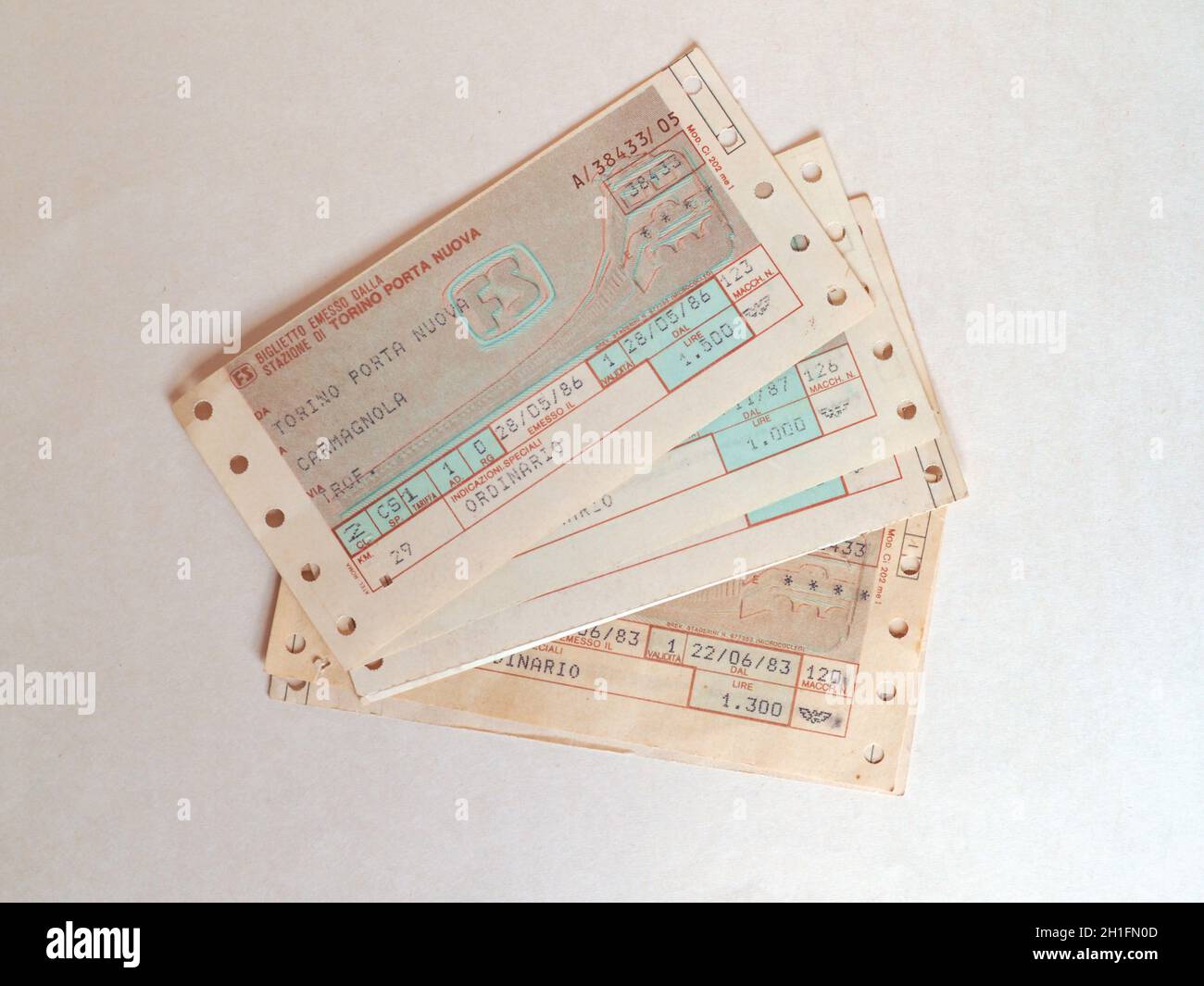 TURIN, ITALY - CIRCA JUNE 2020: Vintage Italian Ferrovie dello Stato ...