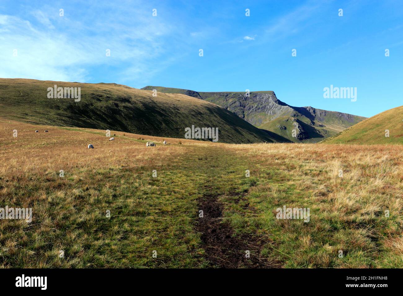 View of Sharp Edge on Blencathra fell, Lake District National Park ...