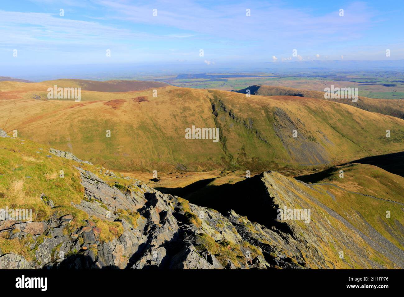 View of Sharp Edge on Blencathra fell, Lake District National Park ...
