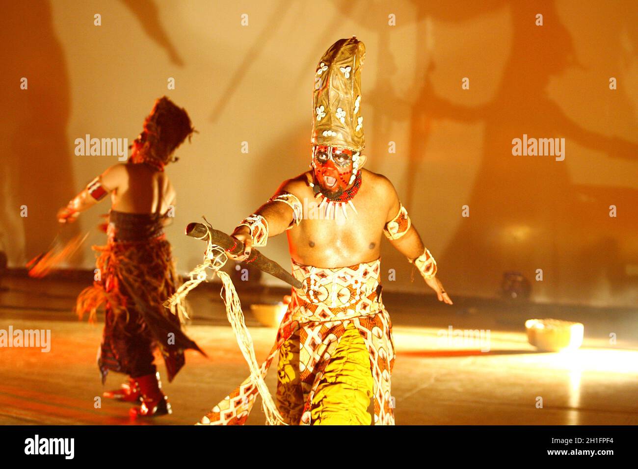 salvador, bahia / brazil - september 12, 2014: Scene from the play Exu ...