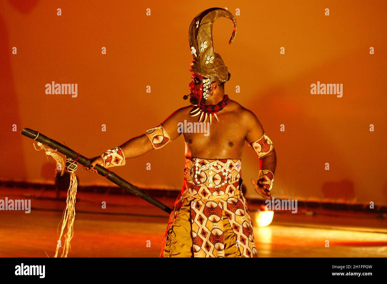 salvador, bahia / brazil - september 12, 2014: Scene from the play Exu ...